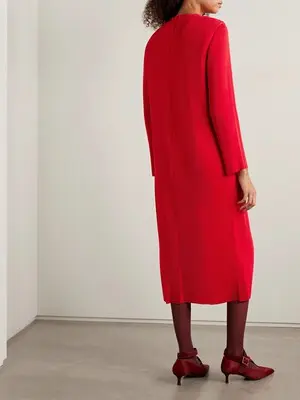 Tibi Plissé-crepe Midi Dress