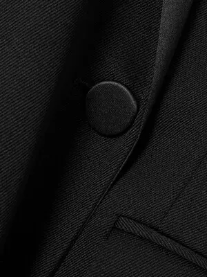 LANVIN Double-breasted Satin-trimmed Wool Blazer
