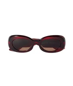 Oliver Spencer Oval-frame Sunglasses - Burgundy