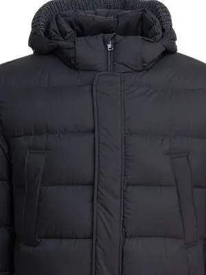Herno Long Down Jacket With Hood - Grey