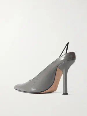 Calvin Klein Suki Crinkled-leather Pumps - Gray