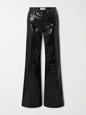 Women's Leather Flared Pants