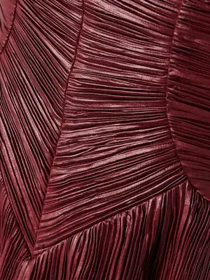 Cult Gaia Nella Strapless Plissé-satin Mini Dress - Burgundy