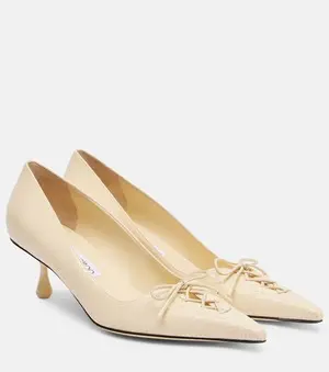 JIMMY CHOO Scarlett 50 Leather Pumps - Beige