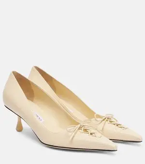JIMMY CHOO Scarlett 50 Leather Pumps - Beige