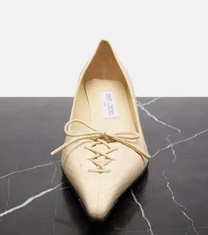 JIMMY CHOO Scarlett 50 Leather Pumps - Beige