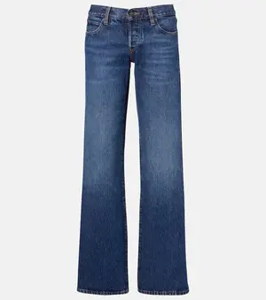 FRAME X Amelia Gray Low-rise Straight Jeans