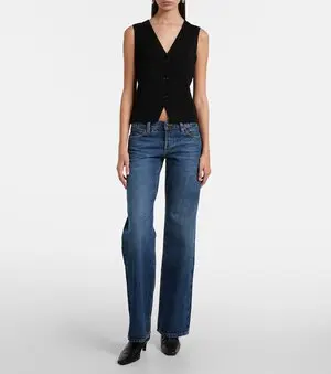 FRAME X Amelia Gray Low-rise Straight Jeans