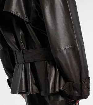 ROTATE BY BIRGER CHRISTENSEN Belted Leather Biker Jacket
