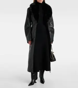Remain Birger Christensen Croc-effect Leather Coat