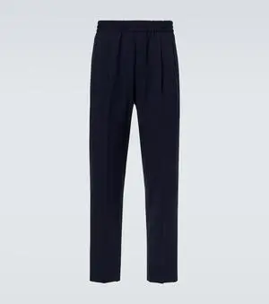 Zegna Pleated Straight Trousers - Blue