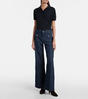 7 For All Mankind Lotta Tailorless Mid-rise Wide-leg Jeans