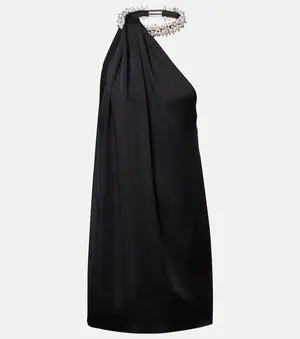 Stella McCartney Embellished Satin Minidress - Black