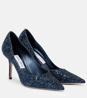 JIMMY CHOO Love 85 Glitter Pumps - Blue