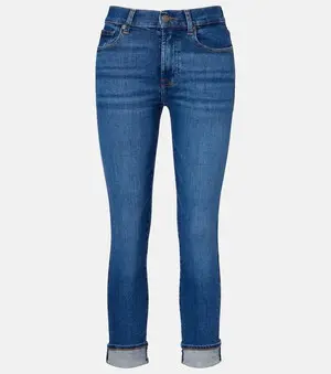 7 For All Mankind Kimmie Straight Mid-rise Slim Jeans - Blue