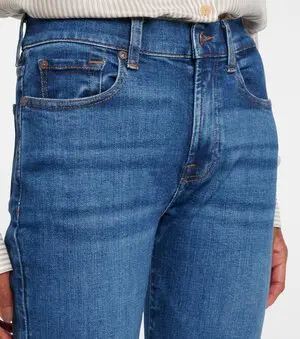 7 For All Mankind Kimmie Straight Mid-rise Slim Jeans - Blue