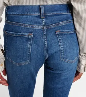 7 For All Mankind Kimmie Straight Mid-rise Slim Jeans - Blue