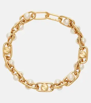 Gucci Interlocking G Embellished Necklace - Gold