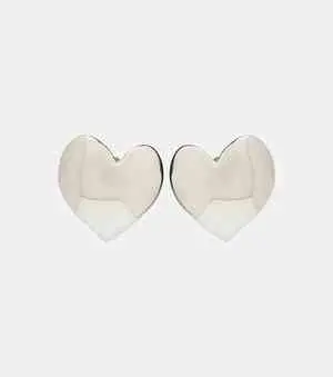 Oscar De La Renta Heart Clip-on Earrings - Silver
