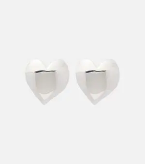 Oscar De La Renta Heart Clip-on Earrings - Silver