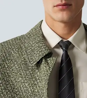 Gucci Horsebit Striped Silk Jacquard Neck Tie - Grey