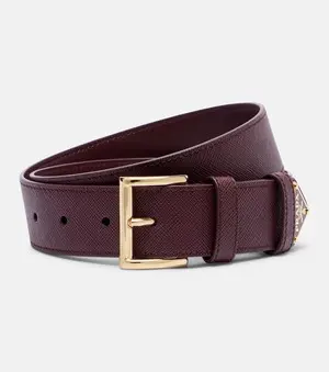 Prada Leather Belt - Burgundy