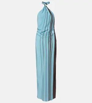 SIR. Rioja Striped Silk Crêpe Maxi Dress - Blue