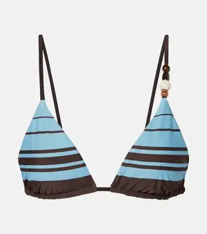 SIR. Rioja Beaded Striped Bikini Top - Blue