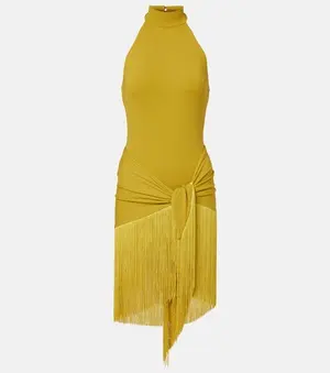 TALLER MARMO Artemis Fringed Beach Cover-up And Swimsuit - Green