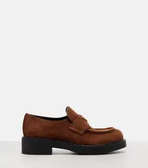 Prada Chocolate Suede Loafers - Brown