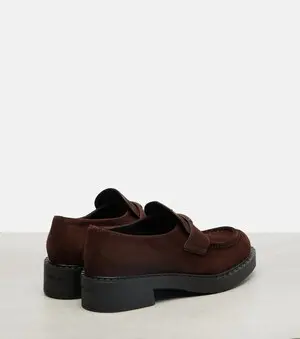 Prada Chocolate Suede Loafers - Brown