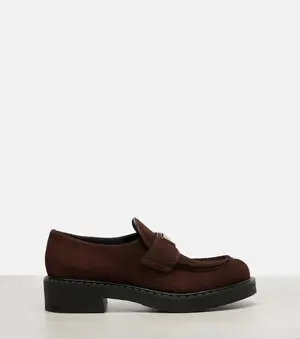 Prada Chocolate Suede Loafers - Brown