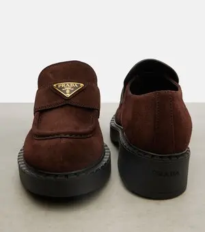 Prada Chocolate Suede Loafers - Brown