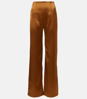 Galvan Sister Moon Wide-Leg Pants Brown