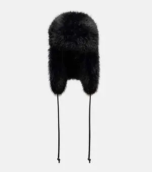 Perfect Moment Faux Fur Trapper Hat - Black