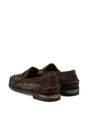 SEBAGO Dan Dallas Embroidered Penny Loafers - Brown