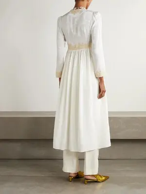 BODE Trousseau Lace-trimmed Silk-jacquard Maxi Dress