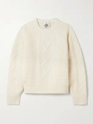 Perfect Moment Crystal Cable-knit Merino Wool Sweater - Neutrals