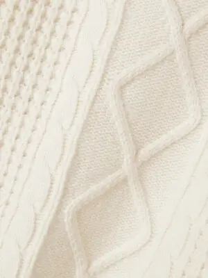 Perfect Moment Crystal Cable-knit Merino Wool Sweater - Neutrals