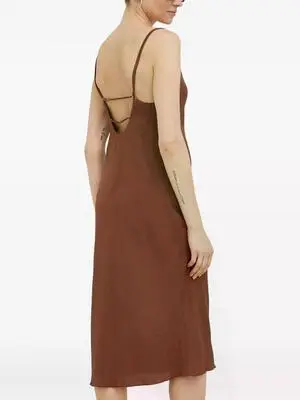 SAMSOE SAMSOE Cowl-neck Midi Dress - Brown