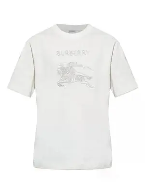 Burberry Logo-embroidered T-shirt - White