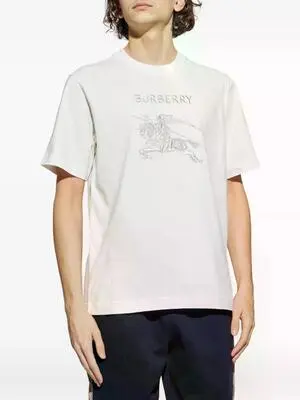 Burberry Logo-embroidered T-shirt - White