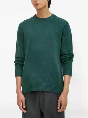 SAMSOE SAMSOE Ribbed Crew-neck Sweater - Green