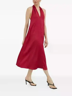 SAMSOE SAMSOE Halterneck V-neck Midi Dress