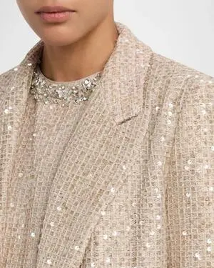 SACHIN BABI Sequin Tweed Blazer - Dune