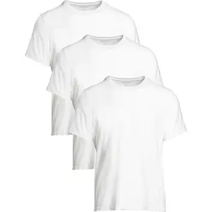 SINGLE STITCH Cotton Modal Crew Neck T-shirt 3-pack - White