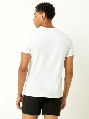 SINGLE STITCH Cotton Modal Crew Neck T-shirt 3-pack - White