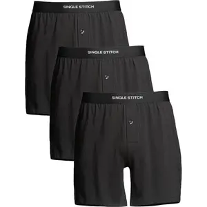 SINGLE STITCH Cotton Modal Boxer 3-pack - Black