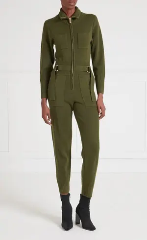 TEMPERLEY LONDON Napoleon Flight Suit - Pine Green