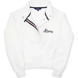 AME & LULU Warm Up Pullover - White Love Stitched